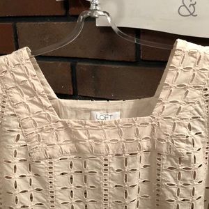 LOFT | Tops | Top By The Loft P Beige Eyelet Great | Poshmark